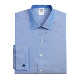 Brooks Brothers Homme, Chemises, Bleu, Taille: M Chemise habill&eacute;e en popeline Oxford pinpoint de coton Supima extensible infroissable &agrave; coupe classique et col Ainsley