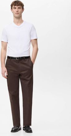 Mango T-shirt 100 % coton col V slim-fit blanc - Homme - XXL - MANGO MAN