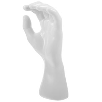 NUOBESTY FOMIYES Simuliertes Handmodell Displayst&auml;nder aus Kunststoff Gro&szlig;er Schmuck Ringhalter Wei&szlig; Linke Hand Dekorativer Handschuh und Ringpr&auml;sentationsst&auml;n