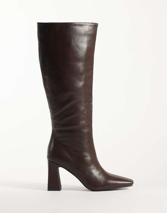 Raid bottes montantes &agrave; talon carr&eacute; marron