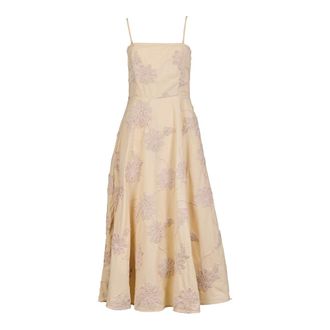 Rotate Rotate Birger Christensen, Femme, Robes, Beige, Taille: 40 FR Flower Mesh Maxi Dress