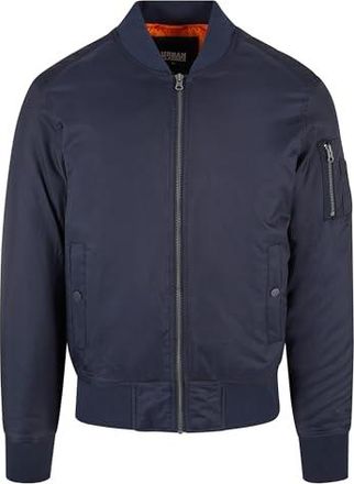 Urban Classics Blouson Court Rembourr&eacute;, Fermeture &Eacute;clair, Veste Streetwear Zipp&eacute;e, 100% Polyester, Doublure Orange
