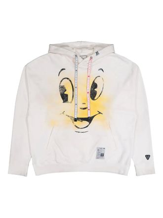 Miharayasuhiro printed distressed hoodie - Wei&szlig;