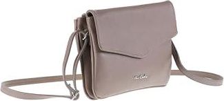 Pierre Cardin Sac à bandoulière pour femme en cuir véritable Made in Italy 26 x 18 x 4 cm 1994, taupe, Taille unique