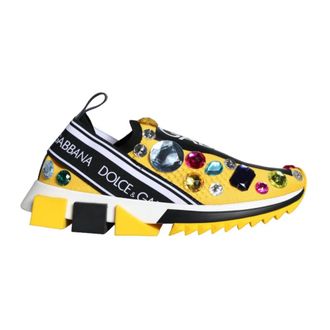 Dolce & Gabbana Kristallverzierte Slip-On Sneakers - - Shoes - Damen - Mehrfarbig - 35 EU