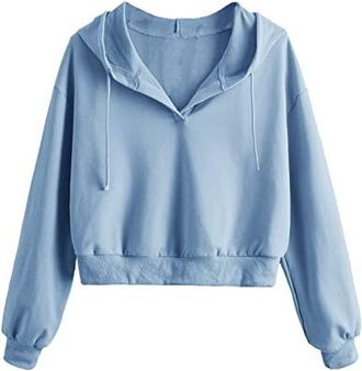 Generic 2026 Sweat à capuche décontracté à manches longues pour femme, bleu, XXL