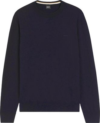 HUGO BOSS Leichter Pullover aus Baumwolle mit Label-Schriftzug in
