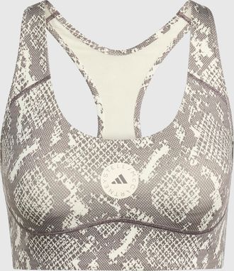 Stella McCartney TruePurpose Power Impact Snake Print Training Bra, Woman, Beige, Size: XXS
