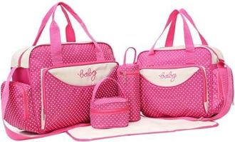 FOMIYES Sac Multifonction Grand Format pour Maman Sac &agrave; Main Motif &agrave; Points Rose