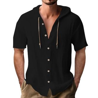 Generic Solde Hiver Chemise Homme Extensible Infroissable Grise Manches Courtes Blanche Costume Hawaienne Coton Jaune Lin Slim En Medieval Old School Chemiset