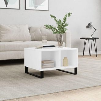 vidaXL Table basse Blanc 60x50x36,5 cm Bois ding&eacute;nierie vidaXL