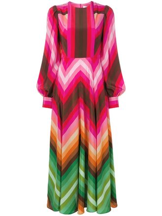 Valentino Garavani robe longue à chevrons - Rose