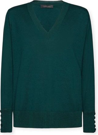 Elena Miro Femme, Pulls, Vert, Taille: 46 FR Pull en laine au toucher doux