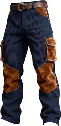 Generic Pantalon de jogging baggy pour homme, pantalon de surv&ecirc;tement en velours c&ocirc;tel&eacute; gaufr&eacute;, taille &eacute;lastique, pantalon de jogging vintage ample &agrave; jambes l