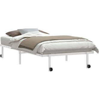 vidaXL Cadre de lit sans matelas pliable blanc 100x190 cm acier Vidaxl