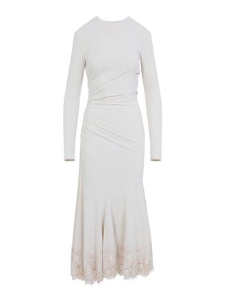 Alberta Ferretti Robe Au Genou - Cr&egrave;me