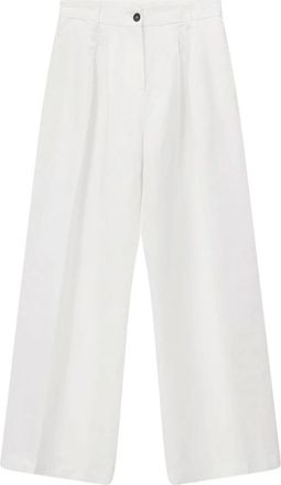 Massimo Alba Femme, Pantalons, Blanc, Taille: 42 FR Wide Pantalons