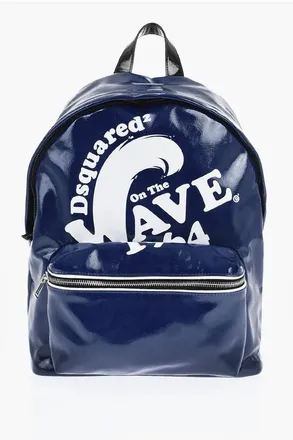 Dsquared2 Eco-Patent Leather WAVE Backpack with Print size Unica