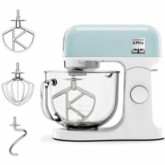 Kenwood KMX745APB kMix Robot pâtissier avec bol en verre 5L, fouet K en acier inox et accessoire de pétrissage, idéal pour pâtisserie
