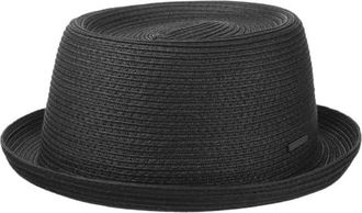 Stetson Chapeau Dawson Pork Pie Femme/Homme - de Plage Soleil Fedora Ete Printemps-ete - M (56-57 cm) Noir