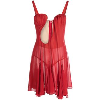 Nensi Dojaka Nensi Dojaka, Femme, Robes, Rouge, Taille: 36 FR Robe Mini en Tulle Rouge