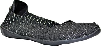 bernie mev. Catwalk Damen Slip auf Ballett Wohnungen (Black Silver, eu_Footwear_Size_System, Adult, Women, Numeric, medium, Numeric_42)
