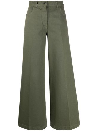 Aspesi pantalon ample à taille haute - Vert