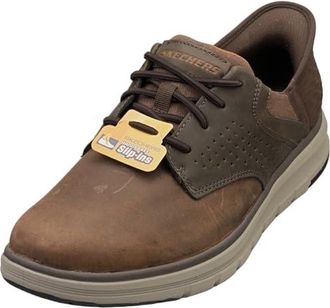 Skechers Homme Baskets en Cuir &Agrave; M&eacute;moire De Forme Orell Yates, Cocoa, 47.5 EU