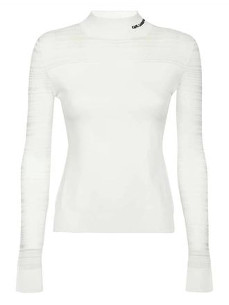 Karl Lagerfeld Top mit Logo-Stickerei - Wei&szlig;