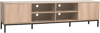 Oviala Oviala - Meuble tv rectangulaire 2 portes L200 cm bois clair