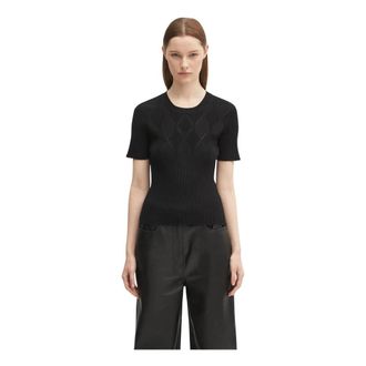 Kenzo Kurzarm-Strickoberteil - - Tops - Damen - Schwarzk - M