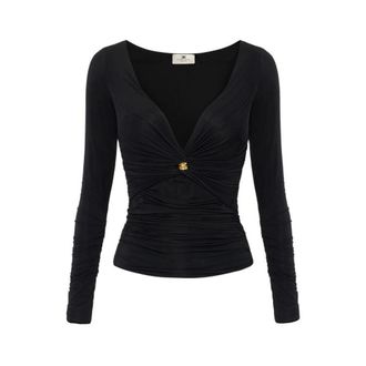 Elisabetta Franchi Damen, Blusen & Hemden, Schwarzk, XSGr&ouml;&szlig;e