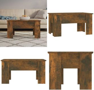 vidaXL Couchtisch Räuchereiche 79x49x41 cm Holzwerkstoff - Couchtisch - Wohnzimmertisch - Holztisch - Rauchereiche - Höhenverstellbar - Home & Living