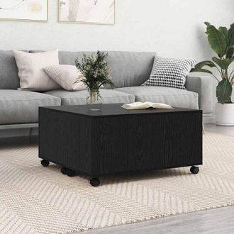 vidaXL Vidaxl - Table basse Ch&ecirc;ne noir 75 x 75 x 38 cm Bois ding&eacute;nierie