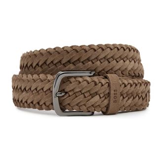 HUGO BOSS Homme, Accessoires, Beige, Taille: 90 CM Ceinture en cuir tressé beige