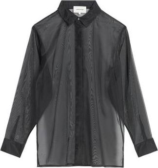 Saison 1865 transparentes Flüssigkeitshemd - schwarz