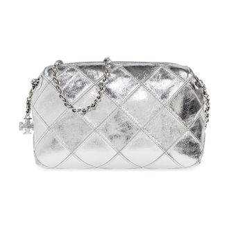 Tory Burch Femme, Sacs, Gris, Taille: ONE Size Fleming Soft Metallic Crossbody Bag