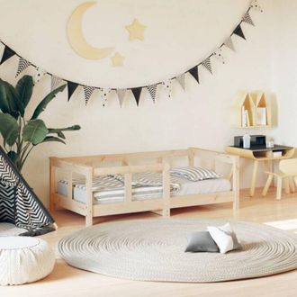 vidaXL Vidaxl - Cadre de lit enfant 70x140 cm en bois de pin massif - Structure robuste - Hauteur adapt&eacute;e pour un confort optimal - Assemblage requis