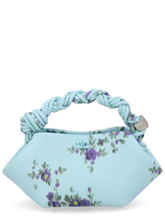 Ganni Womens Handbag Bou Mini Baby Blue Recycled Leather Handbags Hand Bags