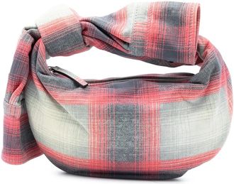 Bottega Veneta Hobo Bags - Mini Printed Leather Tartan Jodie - Gr. unisize - in Grau - f&uuml;r Damen