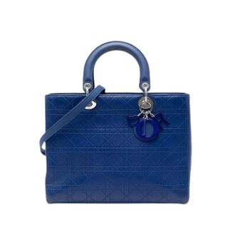 Dior Sac &agrave; main Lady Dior doccasion - Femme - Pre-owned - Bleu - Taille: ONE Size