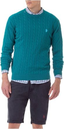 U.S.Polo Association U.s. Polo Assn., Homme, Pulls, Vert, Taille: L Girocollo Treccia