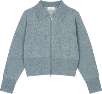 STUDIO TOMBOY cardigan zippé à col polo - Gris