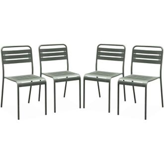 Sweeek 4er-Set Gartenst&uuml;hle aus Stahl