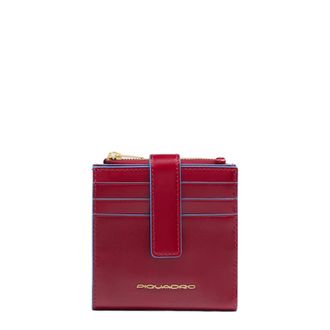 Piquadro Porte-cartes de cr&eacute;dit femme en cuir avec porte-monnaie et protection Rfid - Homme - Accessoires - Rouge - Taille: ONE Size