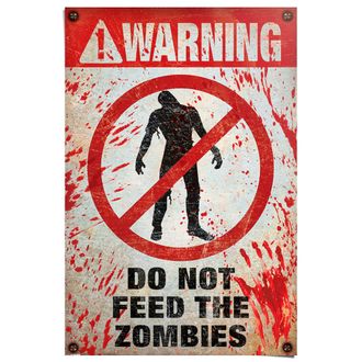 Reinders Poster, Warning! Do Not Feed The Zombies, Kinderzimmer, Poster, Wanddeko, Room Decor, 150 gr. gl&auml;nzend Bilderdruckpapier, Rot, 91,5 x 61cm