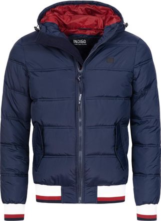 Indicode Herren Bacon Steppjacke in Daunenjacken-Optik | Winterjacke &Uuml;bergangsjacke Navy, M