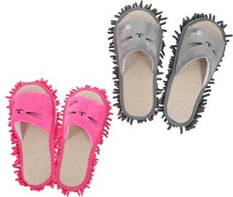 Supvox Pantoufles de Nettoyage pour Sols en Chenille Antid&eacute;rapantes et R&eacute;sistantes 2 Paires Pantoufles de M&eacute;nage Pratiques pour Sols en Bois Carrelage et Vin