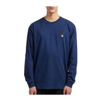 Carhartt Work in Progress L/S Chase T-Shirt - - Tops - Herren - Blau - XL