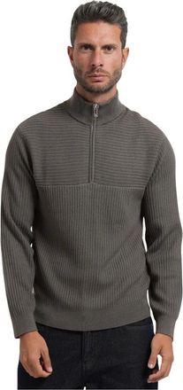 A|X Armani Exchange Pull &agrave; demi-zip - Homme - Pulls - Gris - Taille: XL